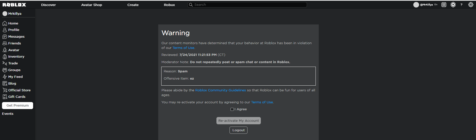 i got warned for ''spam'' saying ez | Fandom
