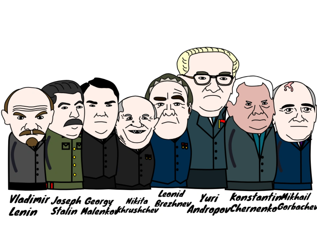 I got bored so me and my brother decided to draw all the Soviet Leaders ...