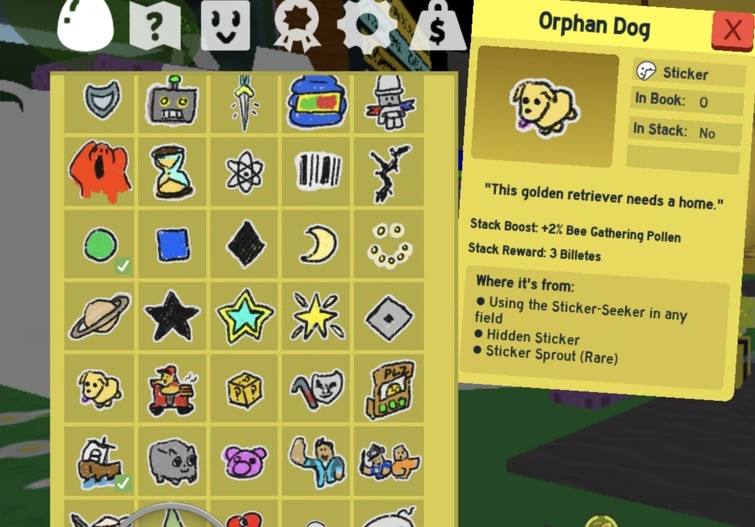 Adopt me dog sticker in Bee Swarm Simulator and more references to ...