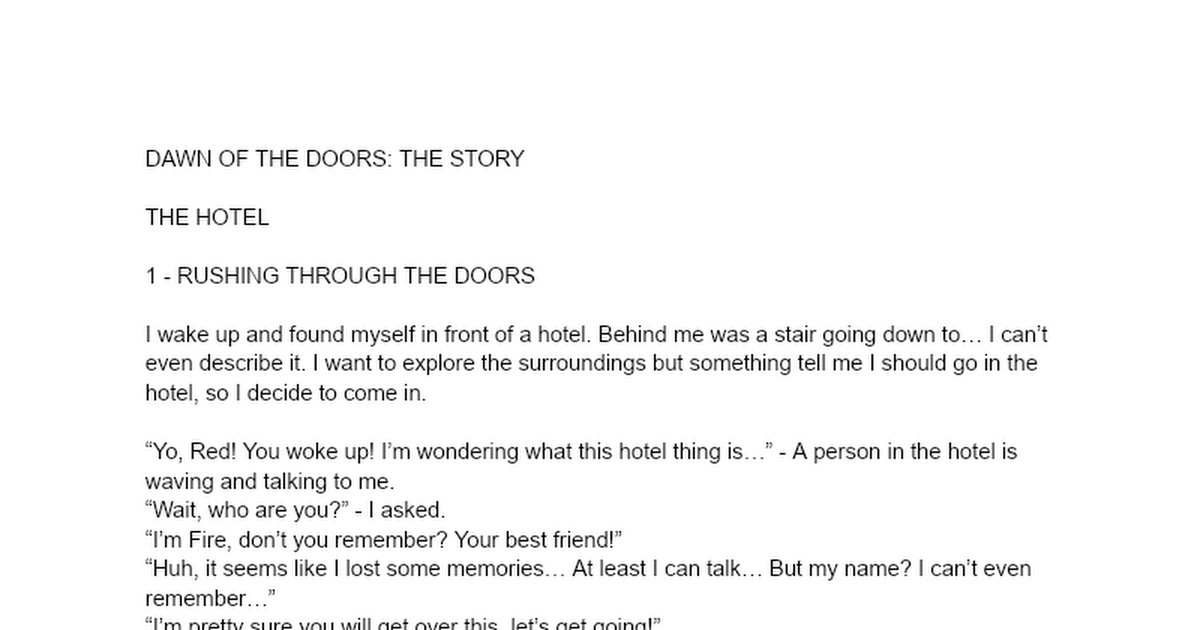 So I created a DOORS story... | Fandom