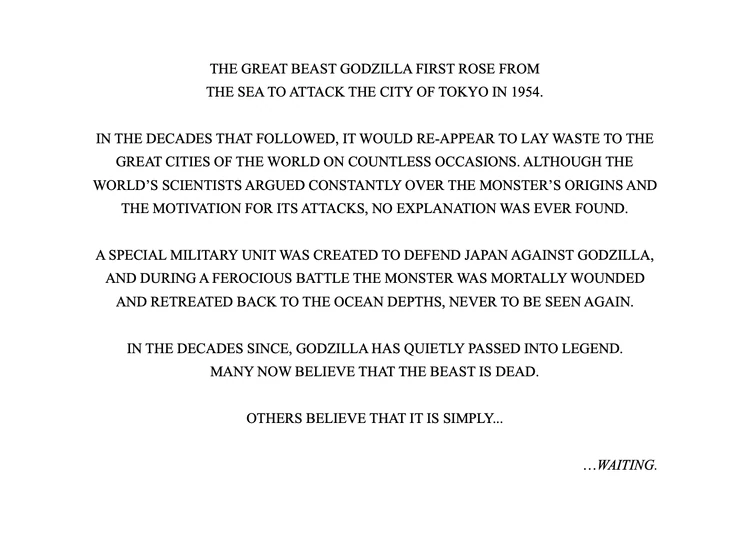 Godzilla Forever was one of the pre-2014 American Godzilla scripts that ...
