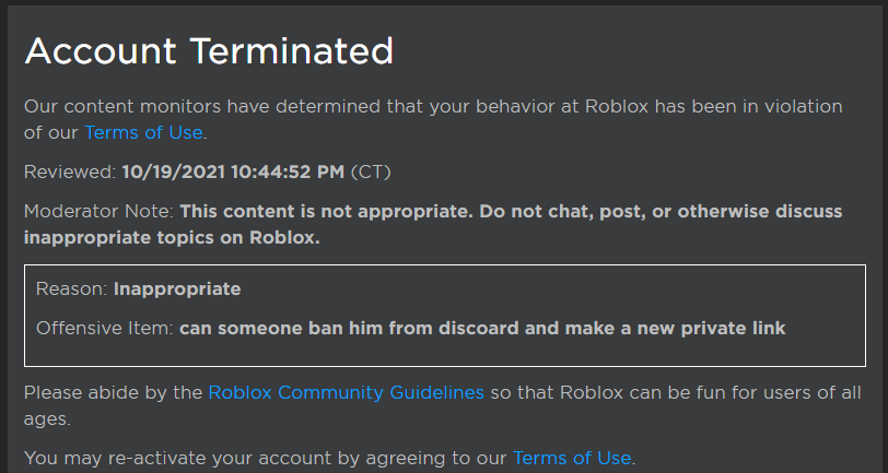Proof that roblox has the best moderation | Fandom