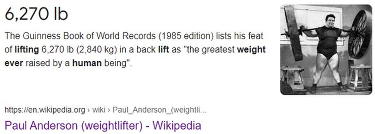 Would we consider Paul Andersons Feat in strength on peak human ...