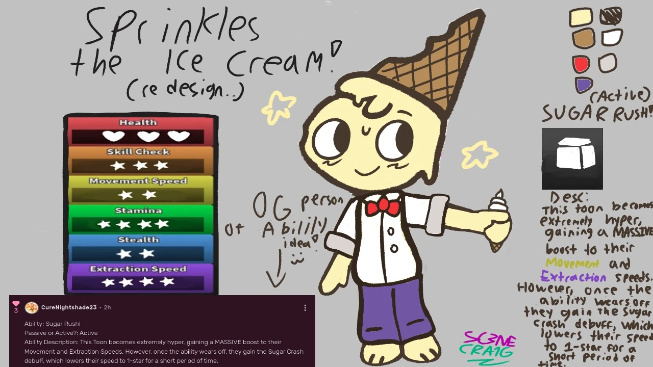 Updated Sprinkles drawing of his redesign | Fandom