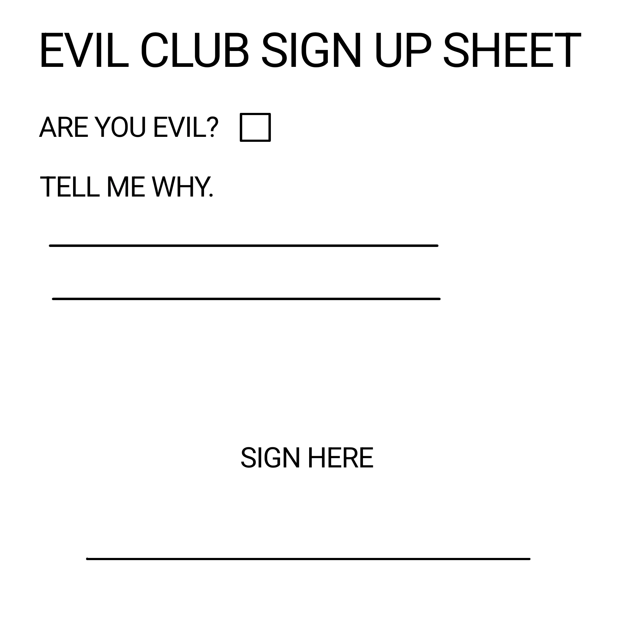 EVIL CLUB SIGN UP SHEET | Fandom