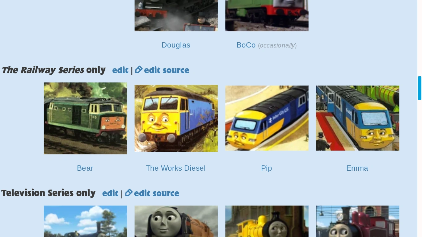 why are there two railway series only sections in the mainline article ...