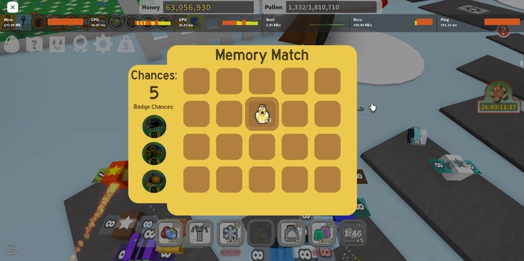 I accessed extreme memory match without 35 bees | Fandom