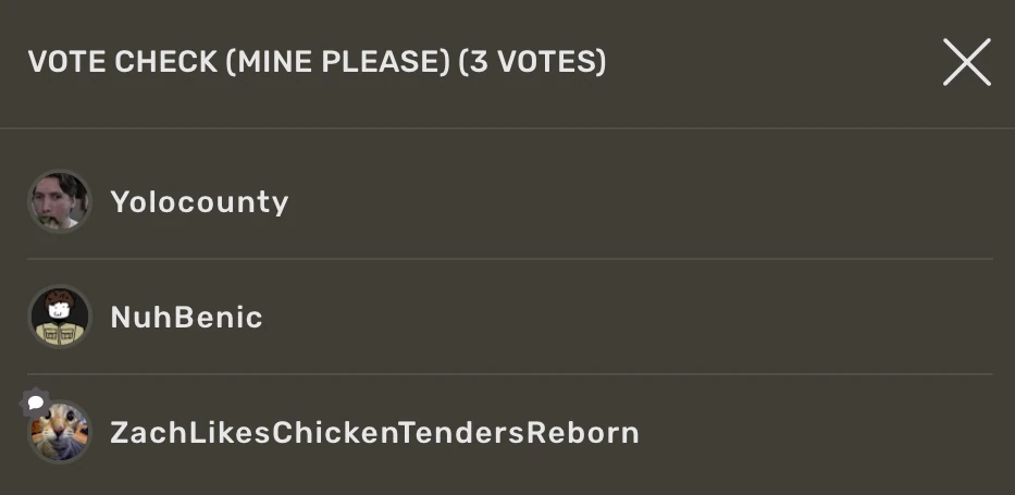 can yall PLEASE stop using my vote checks. | Fandom