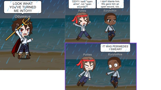 If Polites and Eurylochus's ghosts were watching Ody butcher Poseidon ...