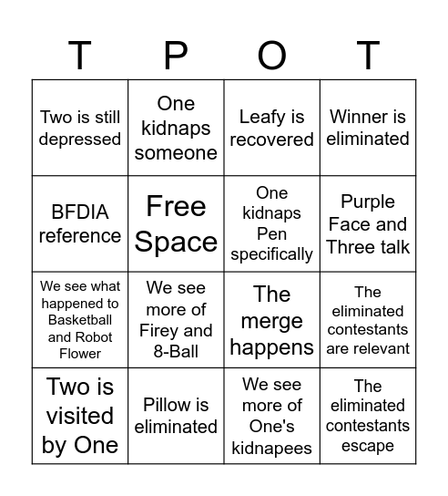 TPOT 17 bingo | Fandom