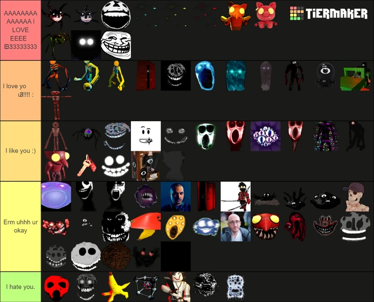 DOORS ULTIMATE TIERMAKER TIER LIST | Fandom