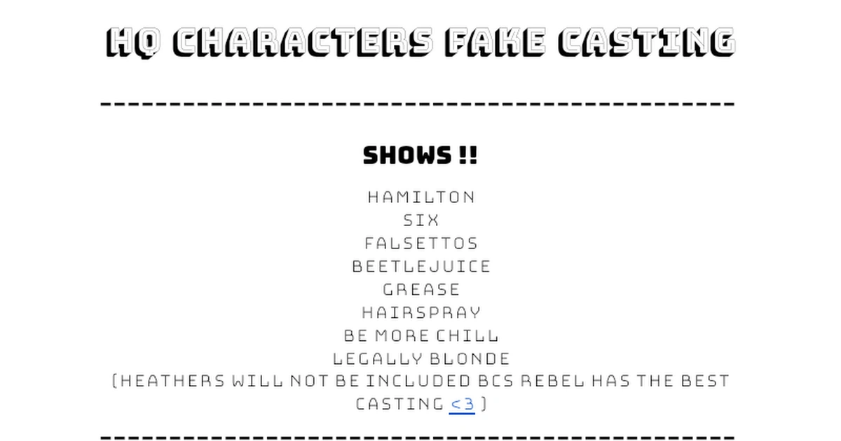 HQ characters fake casting !! | Fandom