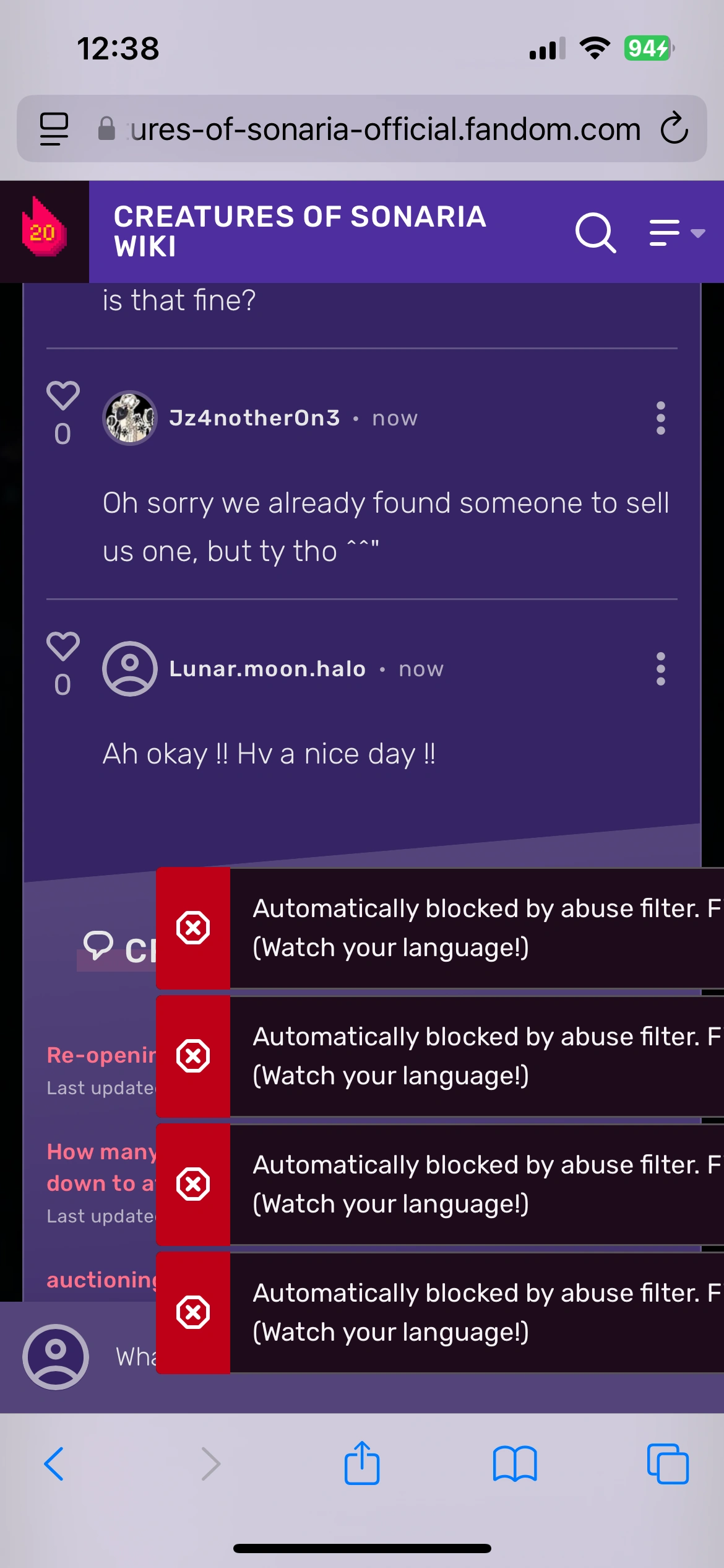 Uh…. Me when what in the abuse filter | Fandom