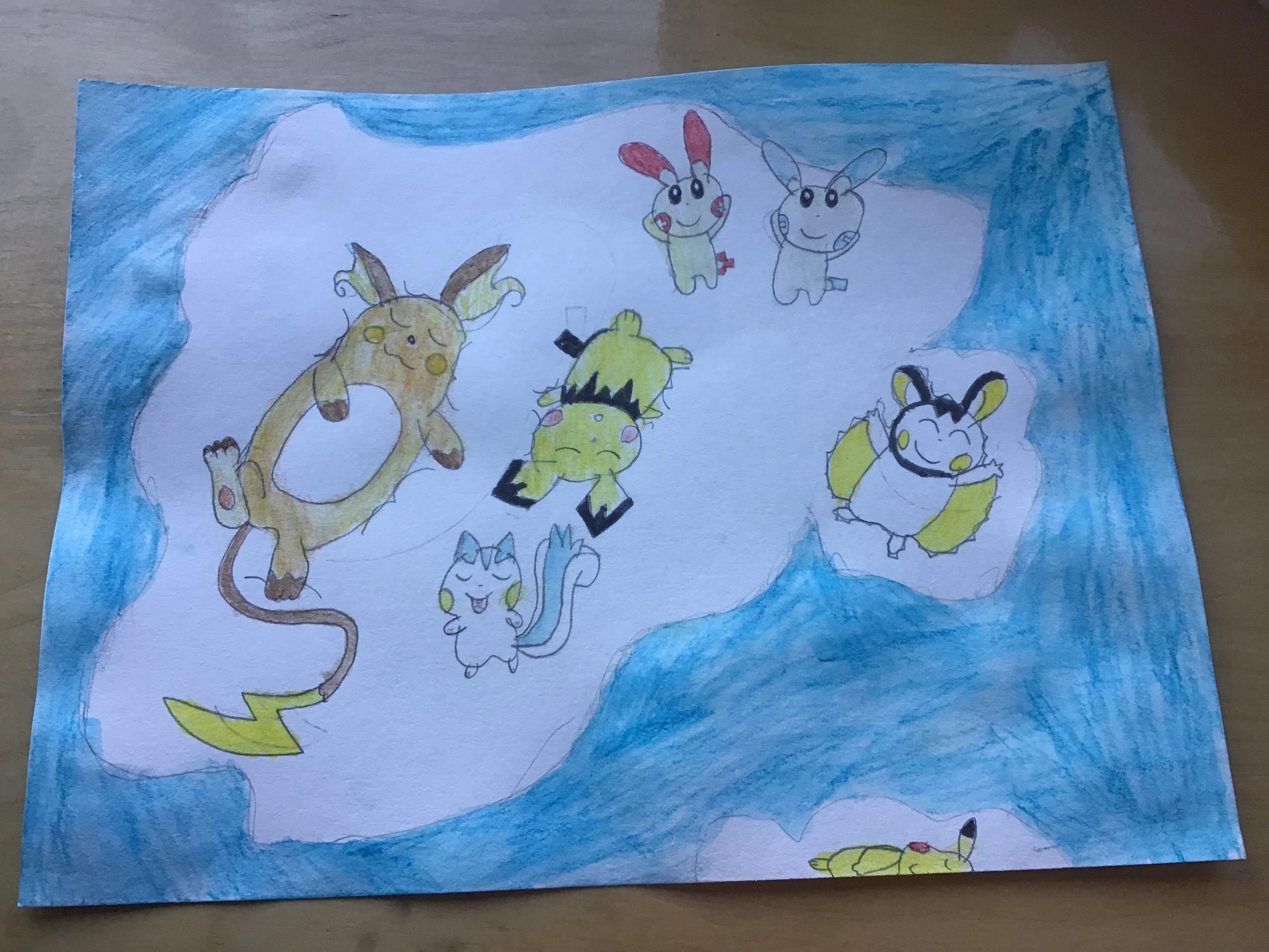 Some Electric Pokémon on a cloud ☁️ ( Art ) | Fandom
