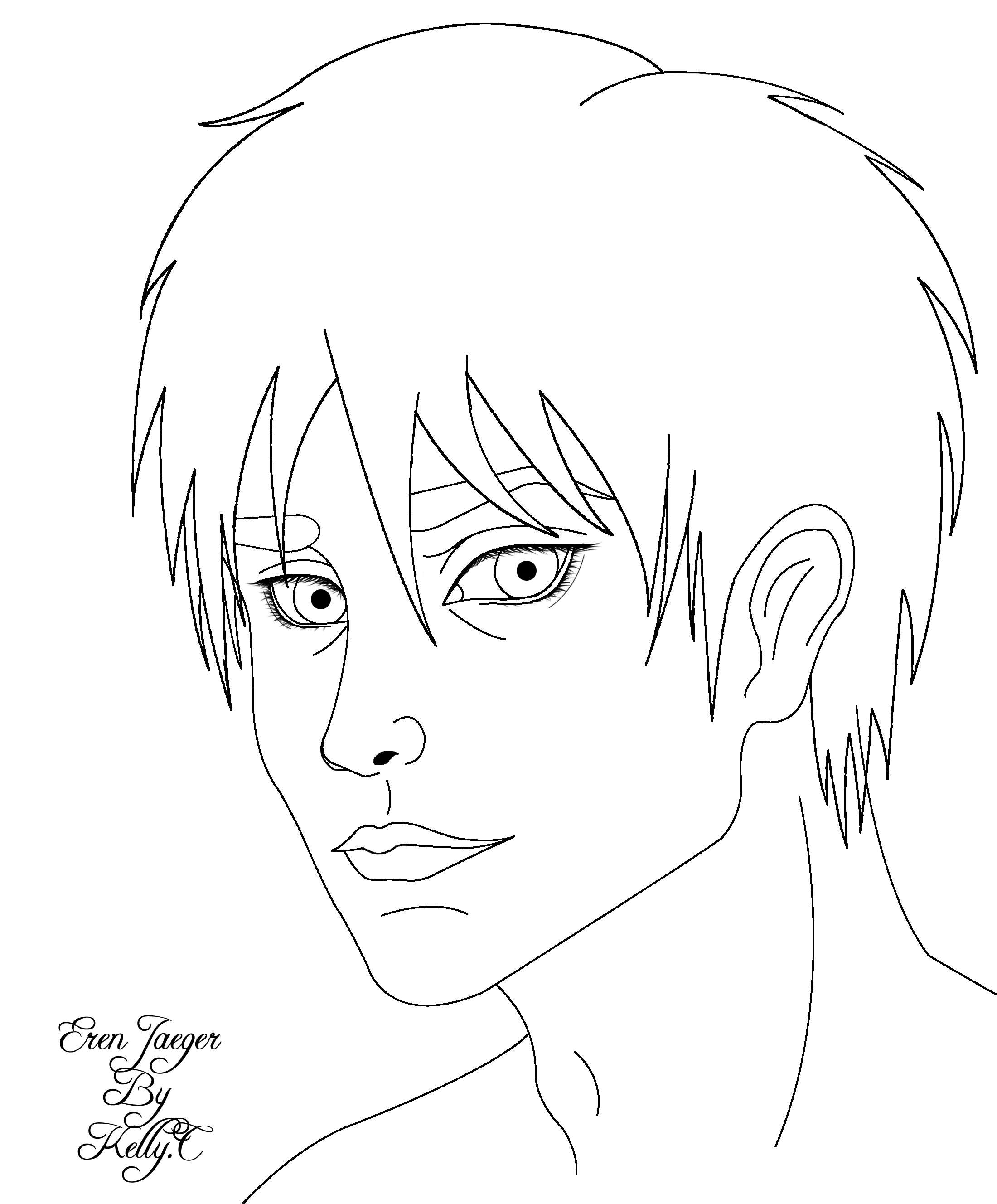 Eren Yeager in progress! (Lineart) | Fandom