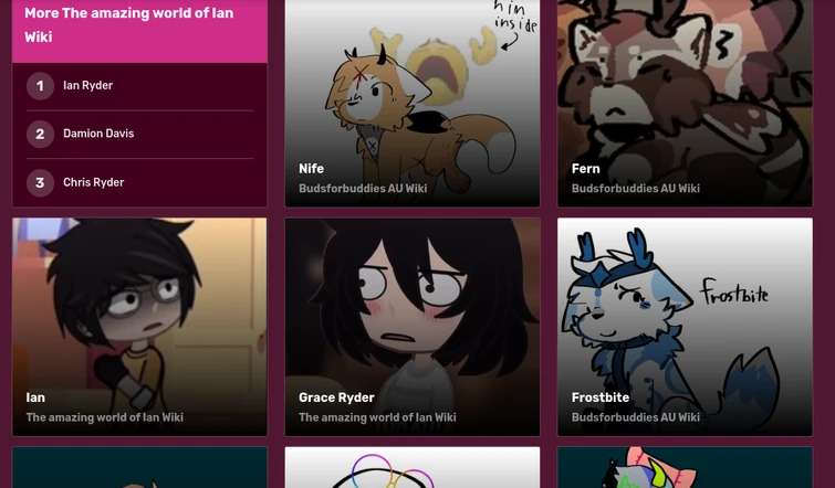 why do i scroll on ians page and find FIVE characters from budsforbuddies au wiki 💀 | Fandom