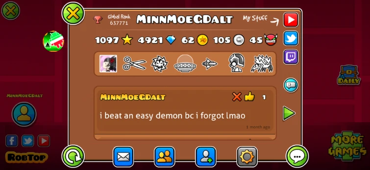 Send A Screenshot Of Your GD Profile | Fandom