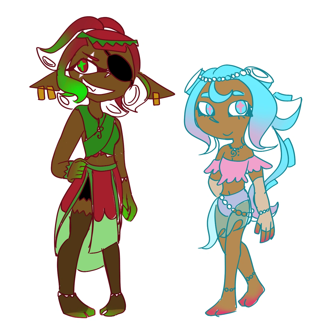 hi *shows you my splatoon idol ocs that I have not yet come up with a ...