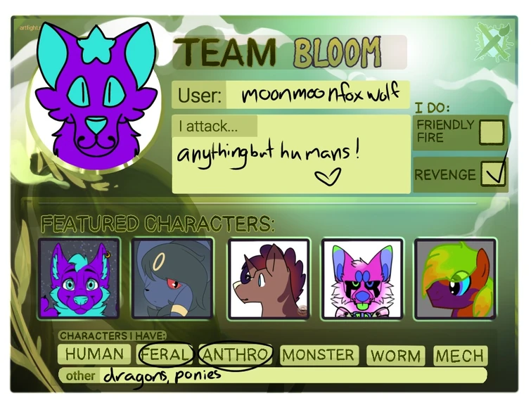 my art fight card! | Fandom