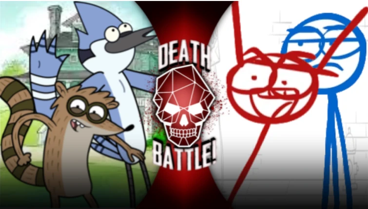 Mordecai and Rigby vs Red and Blue(Regular Show vs Dick Figures) | Fandom