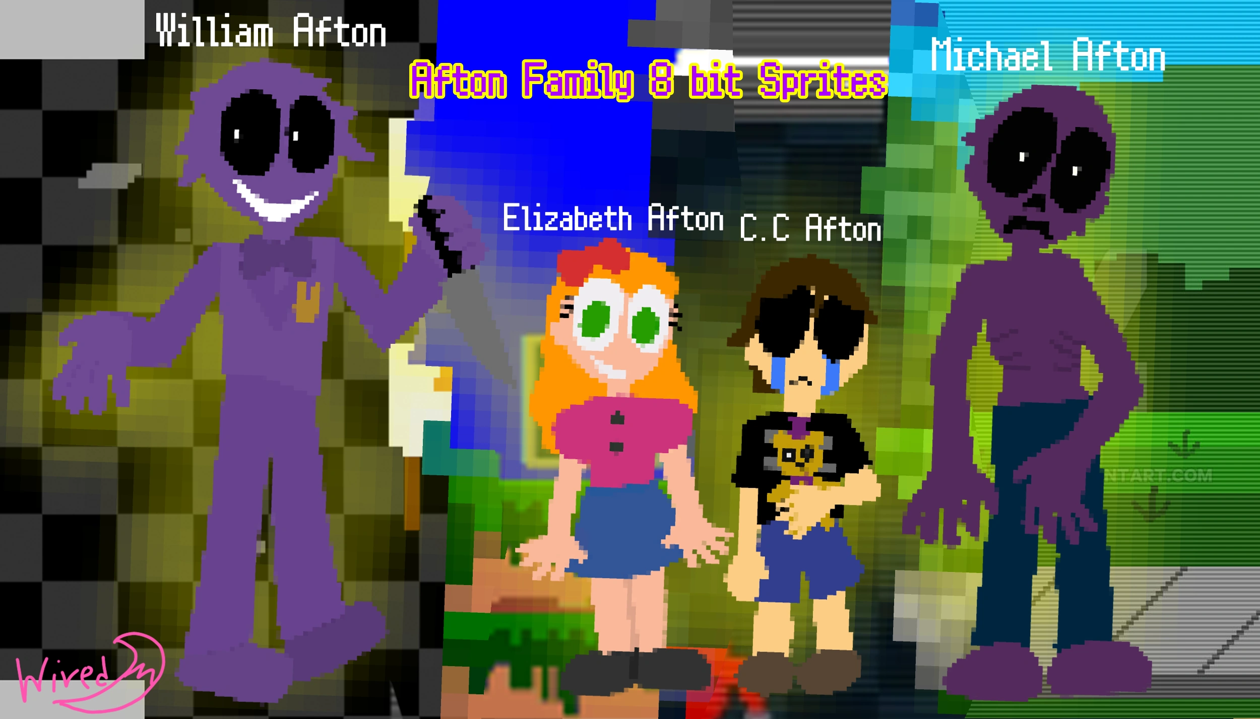 Afton Family sprites (but I drew them) | Fandom