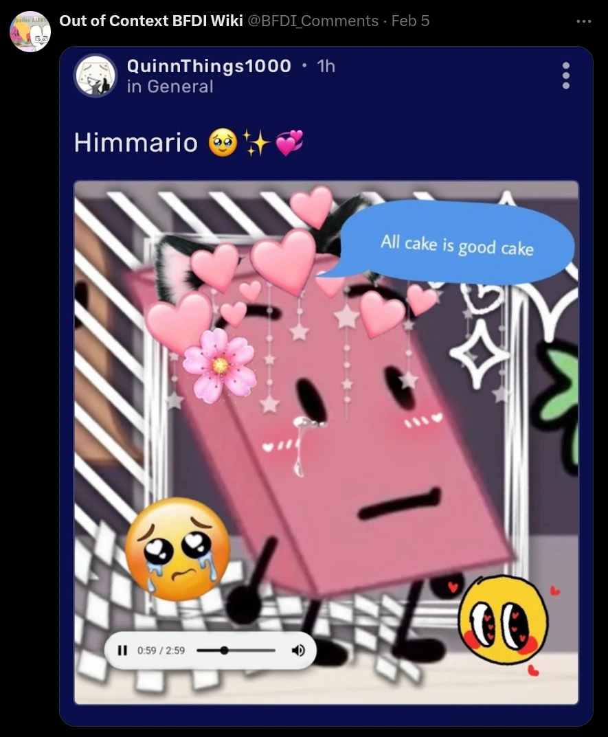 instances of me on the ooc bfdi wiki twitter | Fandom