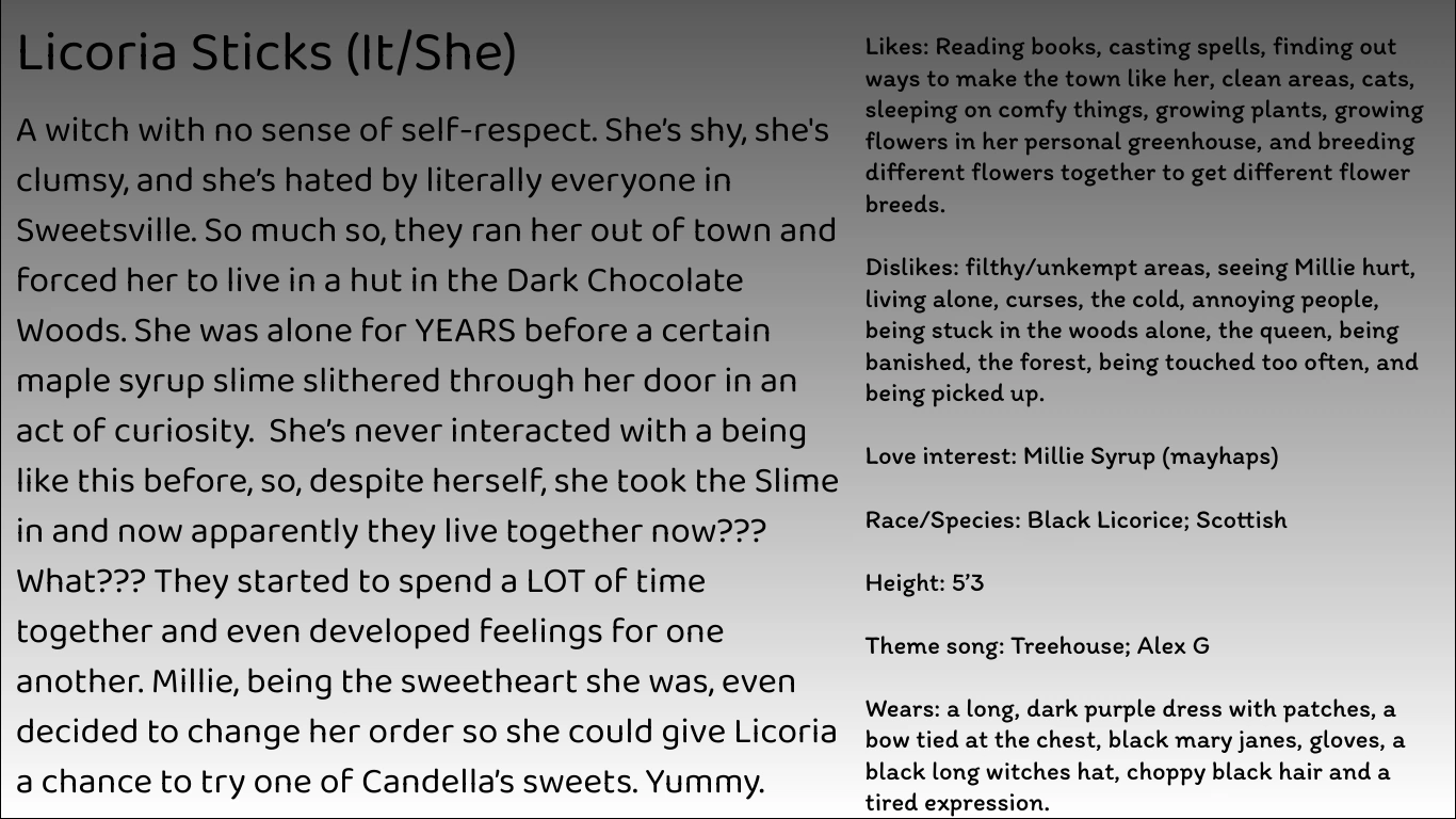 the licorice witch's oc slide | Fandom