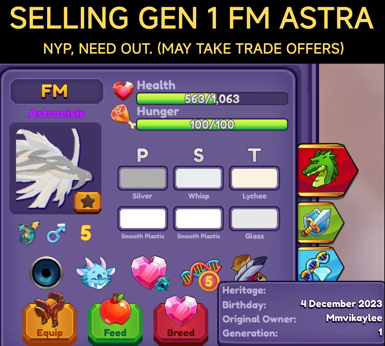 Selling GEN 1 FM Astra! | Fandom