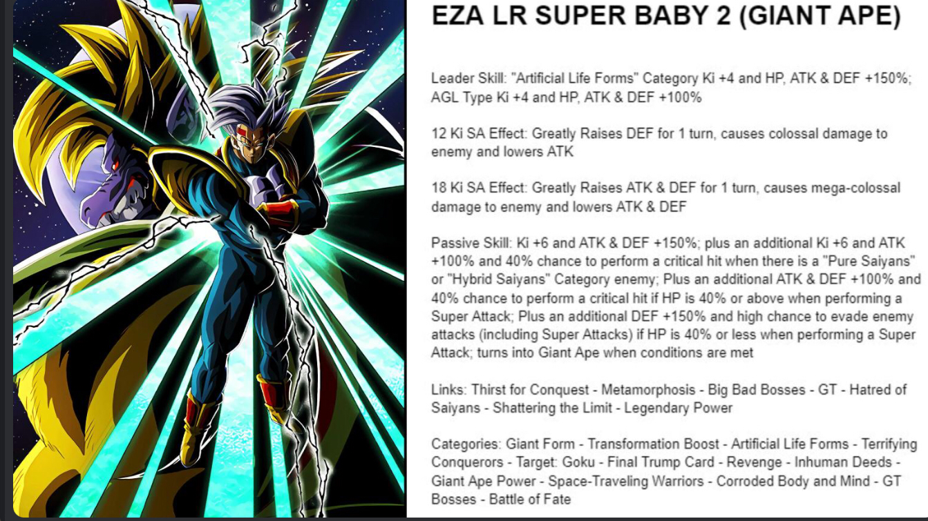LR BABY EZA TRANSLATIONS (Giant form info has not been released if changed) credits to Minato ...