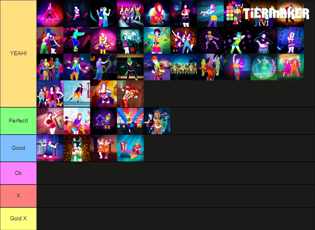 Tier list of how much I like each song from Just Dance 3 (main ...
