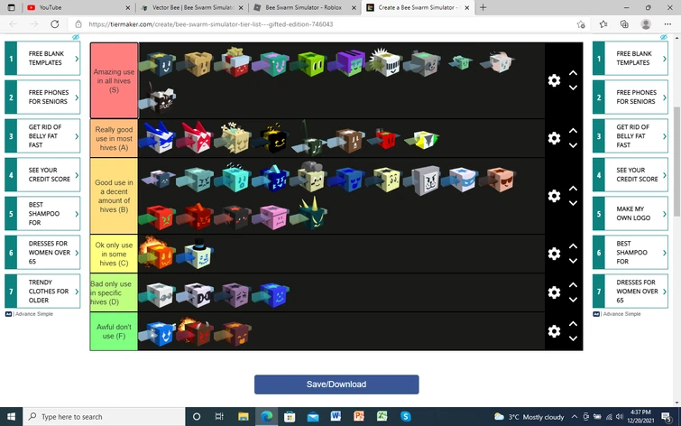 Gifted bee tier list | Fandom