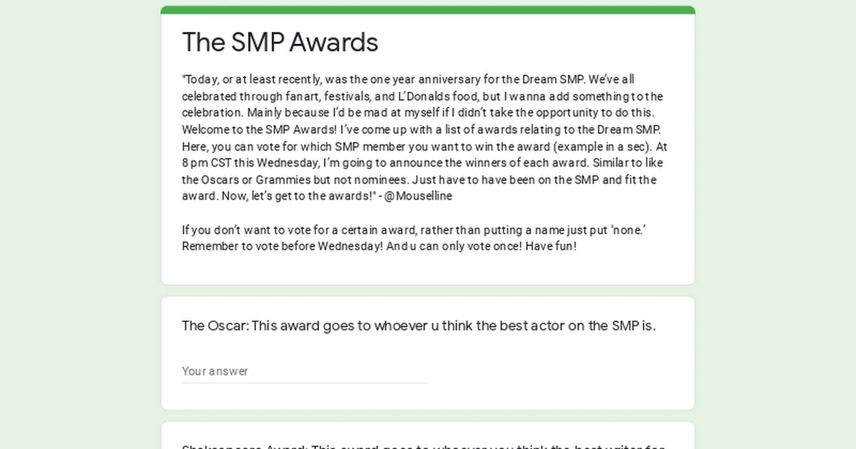 The SMP Awards | Fandom
