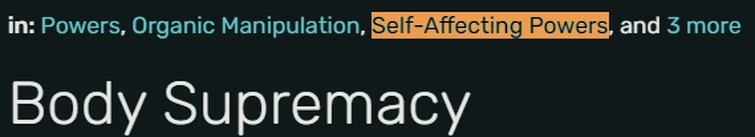Body Supremacy, only limited to the user themselves? | Fandom