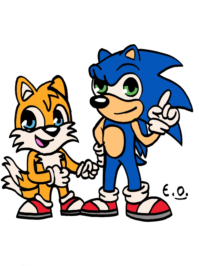 My drawing of Sonic and Tails on the same page | Fandom