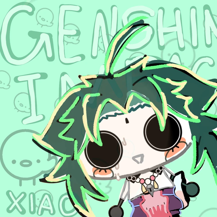 I don't usually draw like this but it's so fun making Xiao so silly 😭 ...