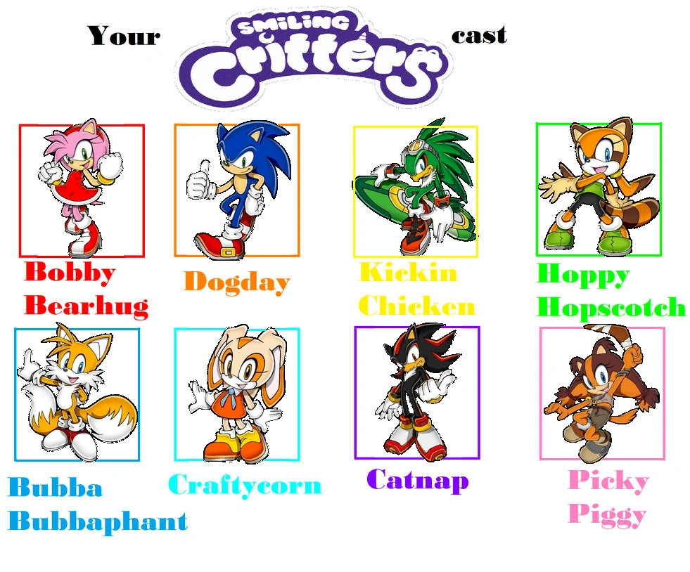 Smiling Mobians (Sonic the Hedgehog characters as Smiling Critters ...