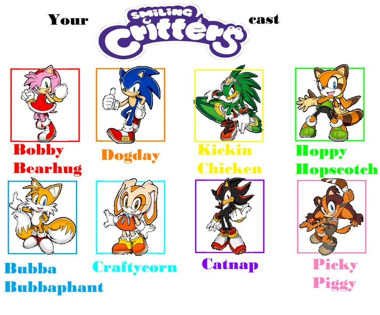 Smiling Mobians (Sonic the Hedgehog characters as Smiling Critters ...