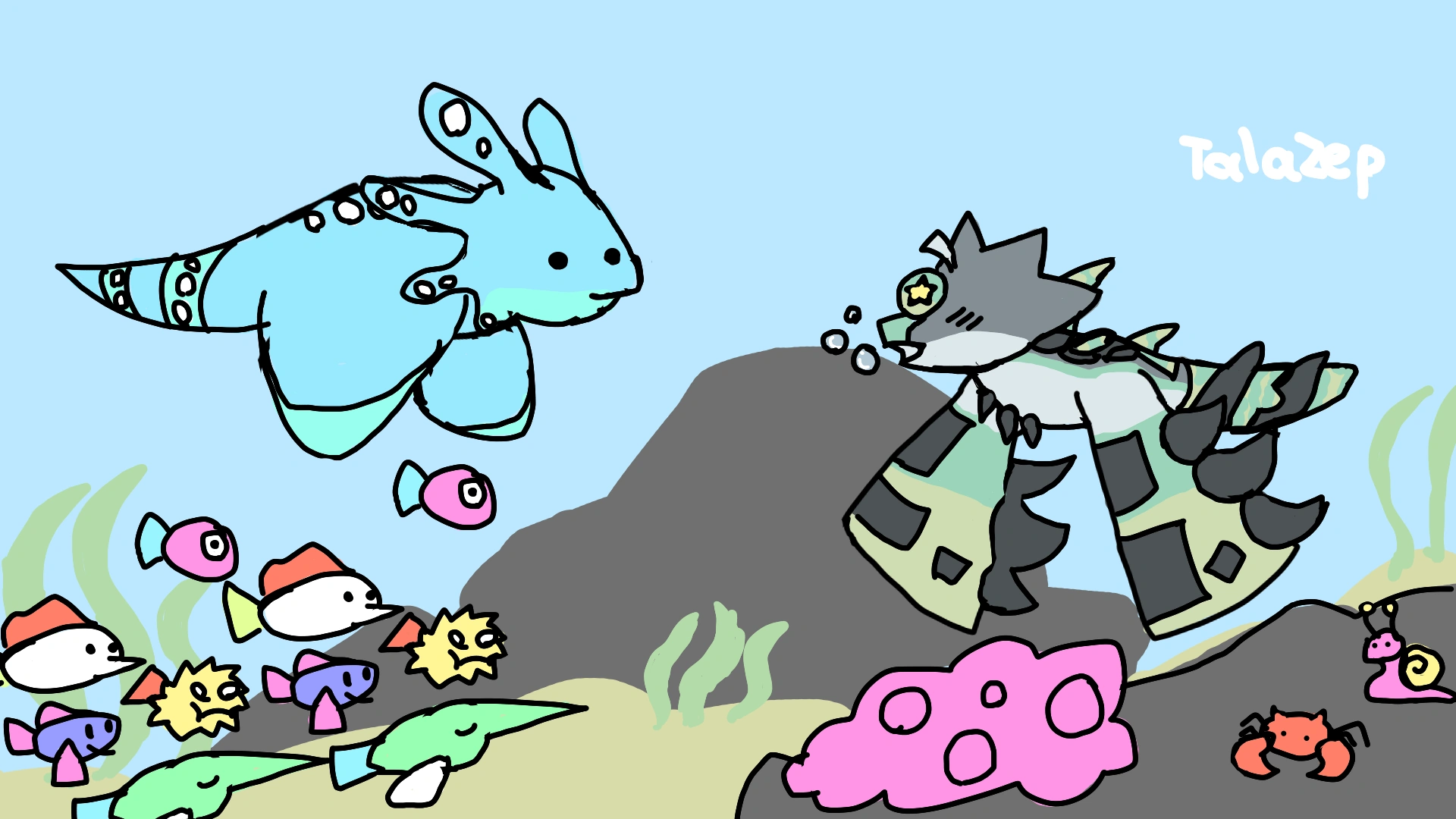 drawing gnolrok everyday for a month day 3: underwater adventure | Fandom