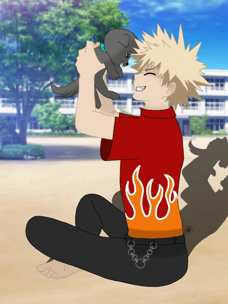 Bakugo Holding a Puppy | Fandom
