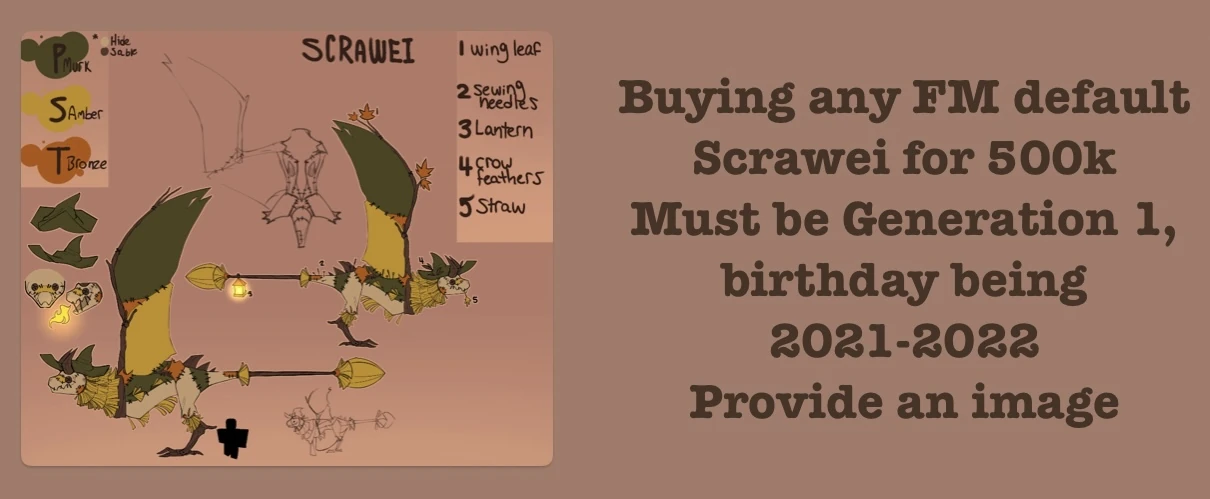Buying any FM default Scrawei | Fandom