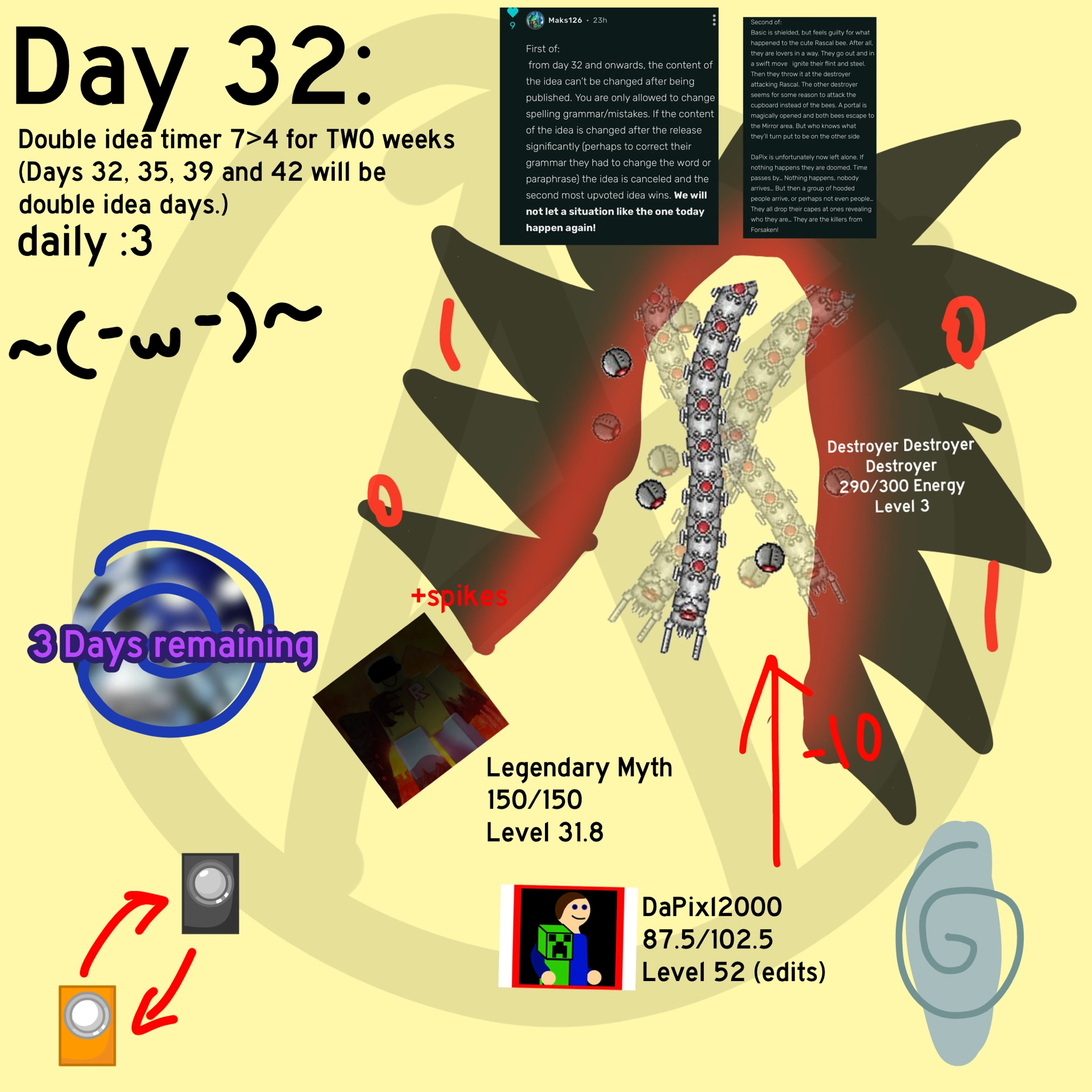 “Get ready for some scary spikes…”, Day 32. | Fandom