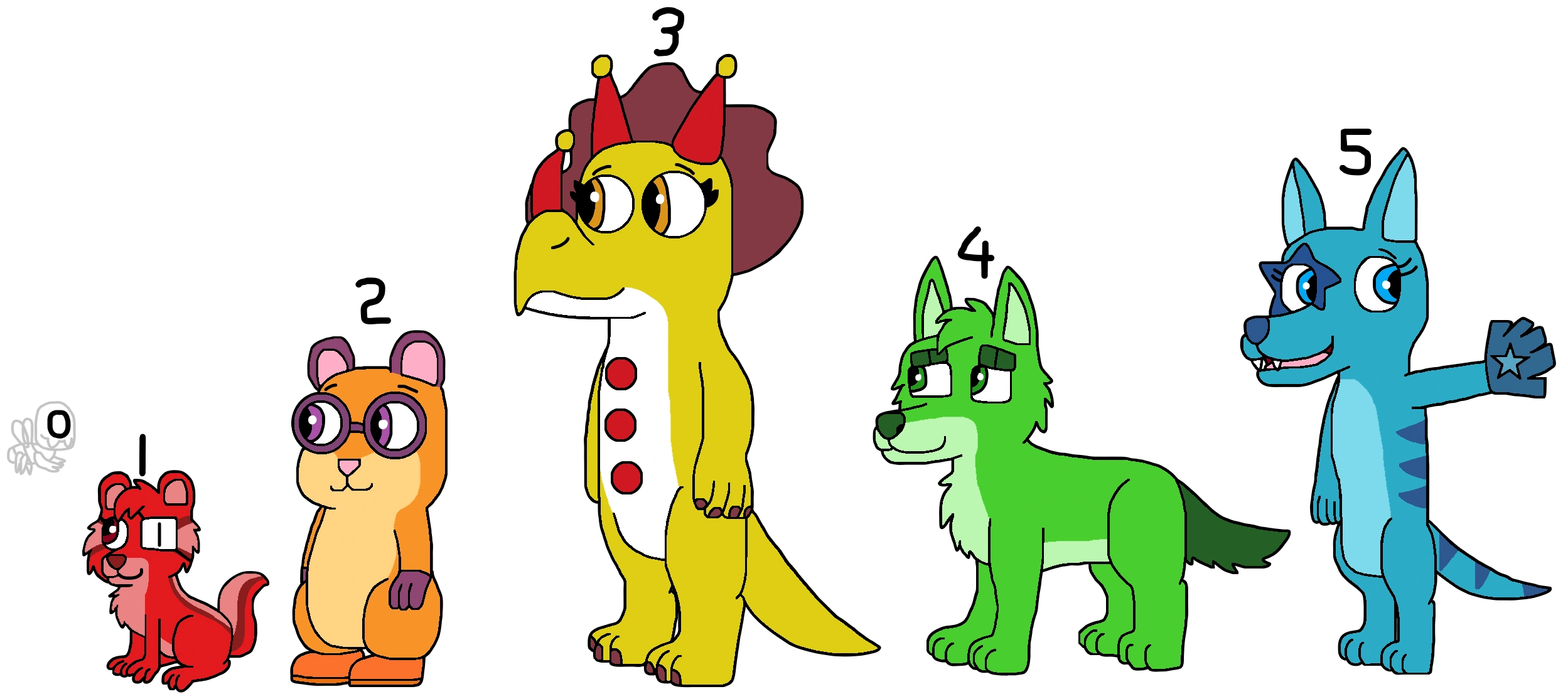 Numberblocks 0-5 as animals | Fandom