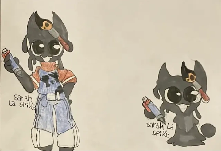 My friend has drawn my oc inky as an artist isn't she cute? | Fandom