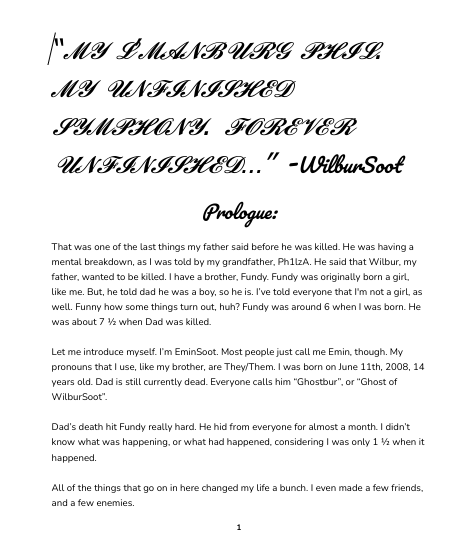 free look at the short prologue of my story, Life in an SMP | Fandom