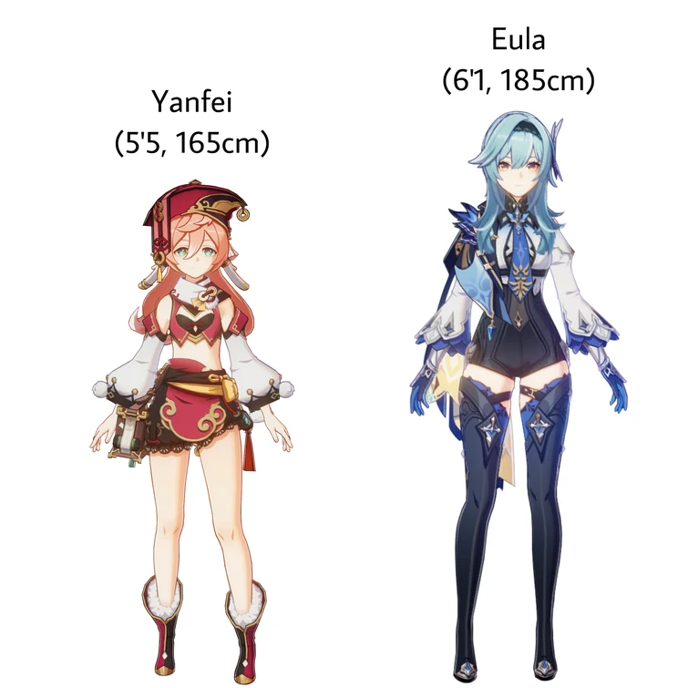 Yanfei vs Eula Height Comparison | Fandom