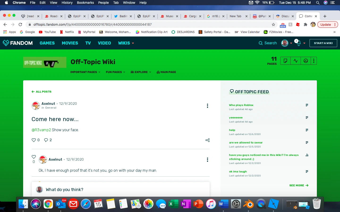 decided to go on the off topic wiki | Fandom