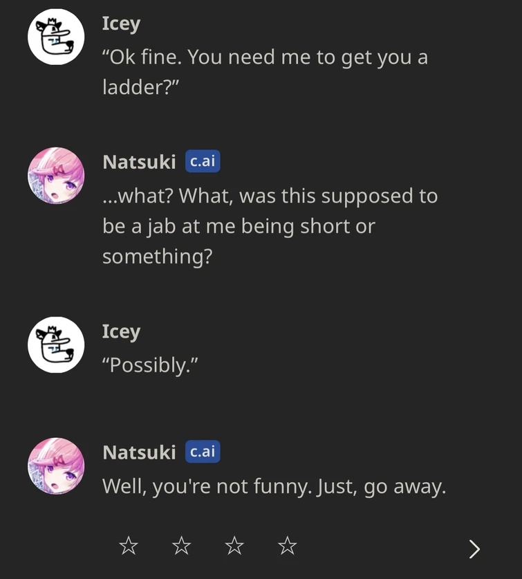Trying to annoy the hell out of this random Natsuki ai I found (it’s working) | Fandom