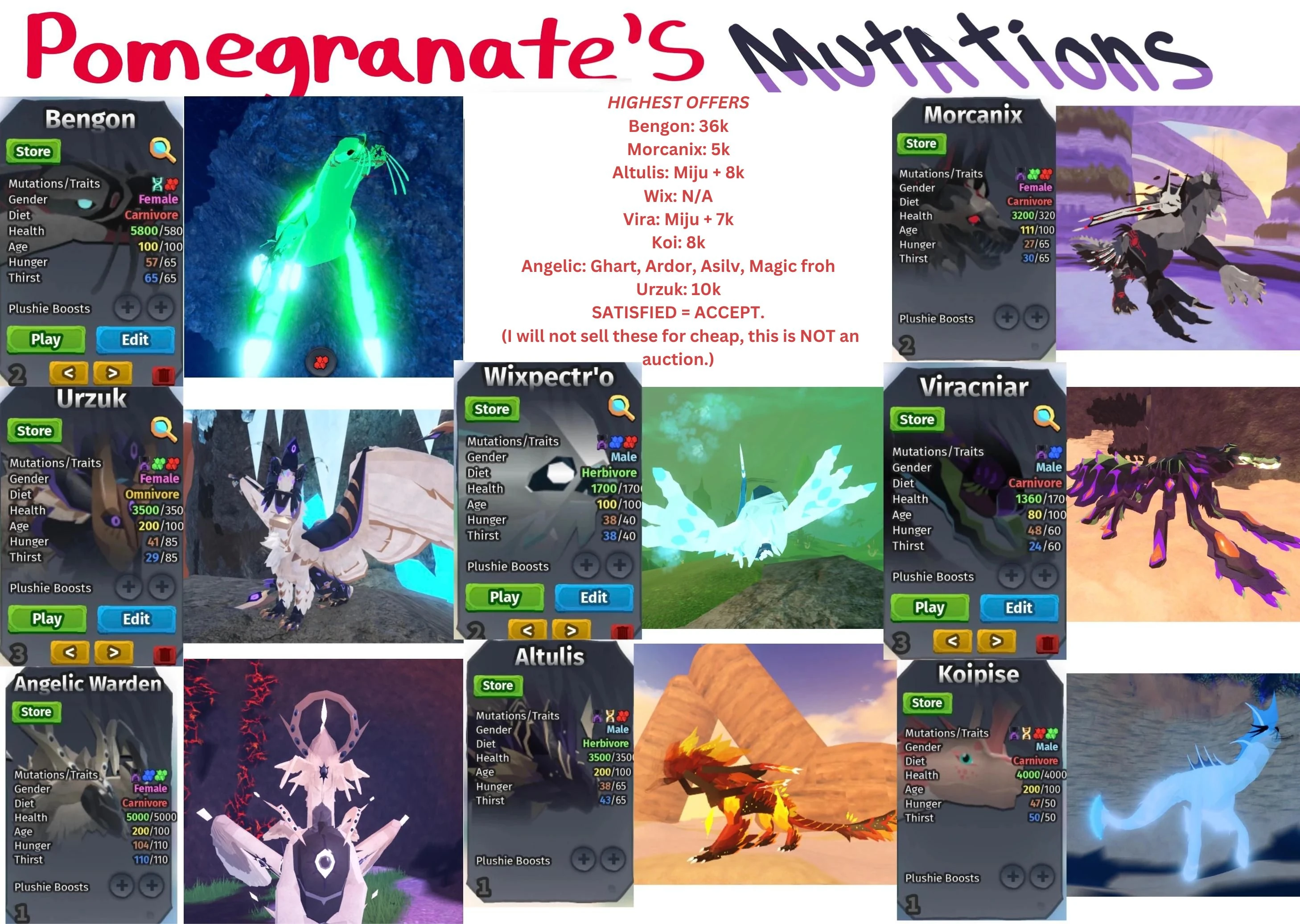 Mutations/SELLING SPECS! | Fandom
