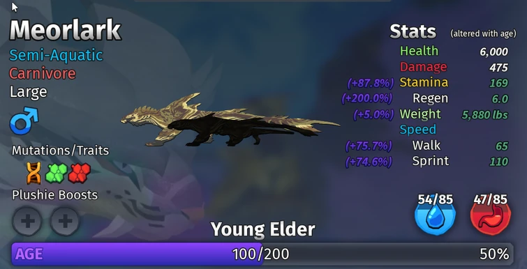 SELLING HARVEST MUTATION MEORLARK WITH WEIGHT + STAM TRAITS | Fandom