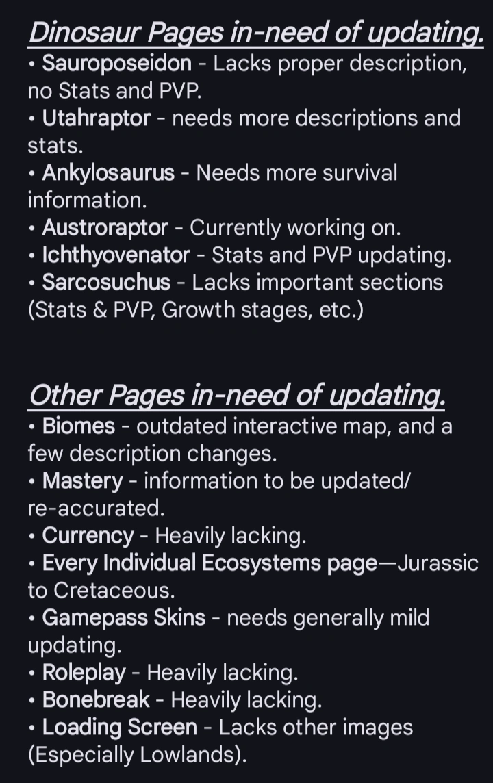 Pages that need updating | Fandom
